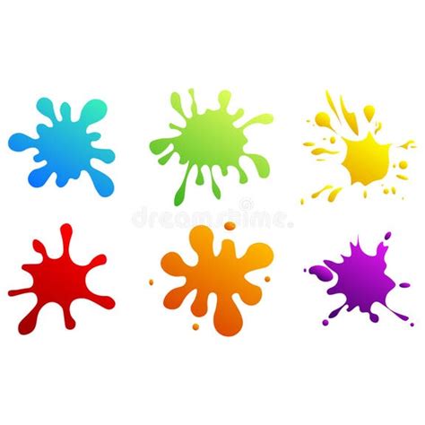 Vector Set Of Colored Blots On The White Background Stock Vector