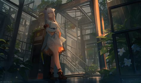 Ptilopsis Arknights Drawn By Calvinlex Danbooru