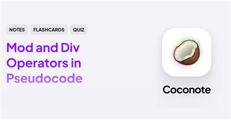 Mod And Div Operators In Pseudocode Coconote