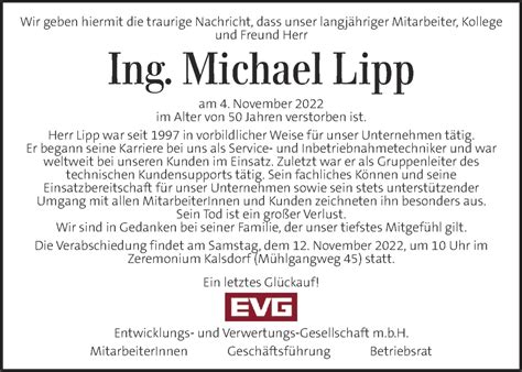 Traueranzeigen Von Michael Lipp Trauerkleinezeitungat