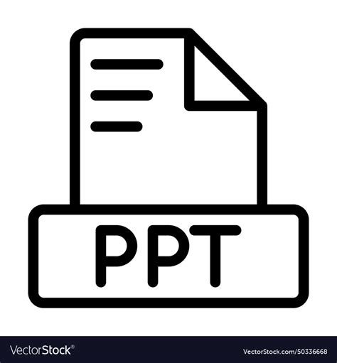 Ppt File Icon Outline Extension Icons Royalty Free Vector