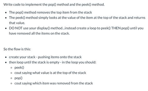 Solved Write Code To Implement The Pop Method And The