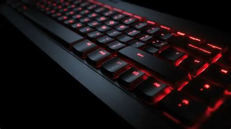 Red Key On A Computer Keyboard Background 3d Computer Keyboard With