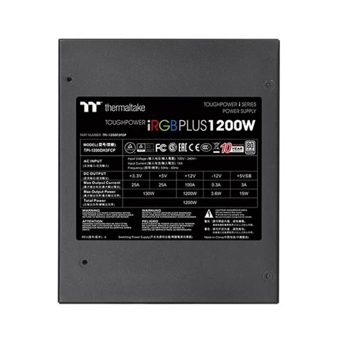 ThermaltakeThermaltake Thermaltake Toughpower iRGB PLUS 1200W Platinum ...
