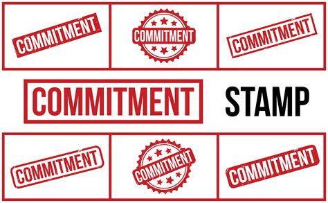 Commitment Rubber Grunge Stamp Set Vector 25381678 Vector Art At Vecteezy