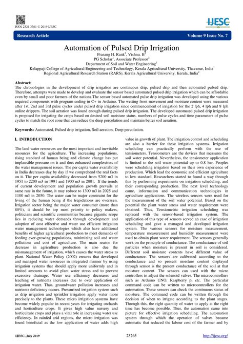 Pdf Automation Of Pulsed Drip Irrigation