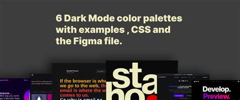 6 Dark Mode Color Palettes With Examples Css And The Figma File