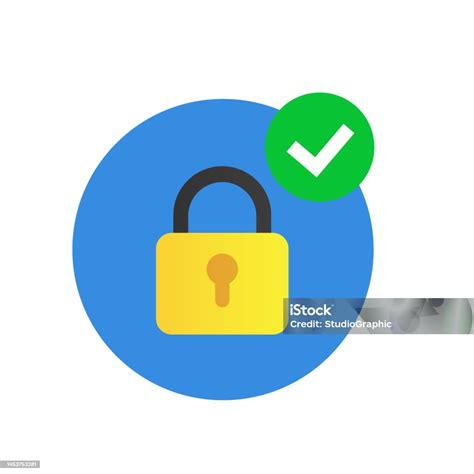 Data Lock Permission Is Allowed Vector Illustration Stock Illustration