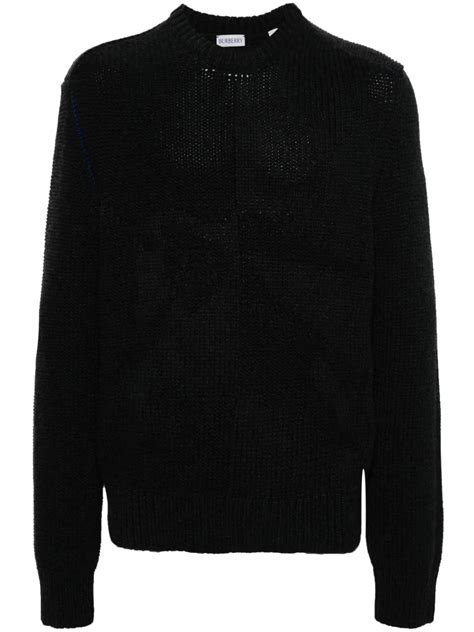 Burberry logo提花羊绒毛衣 灰色 FARFETCH CN