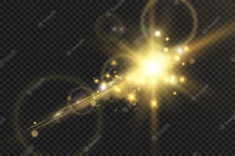 특수 렌즈 플래시 조명 효과 플래시는 광선과 탐조등을 깜박입니다 Illust화이트 빛나는 프리미엄 벡터