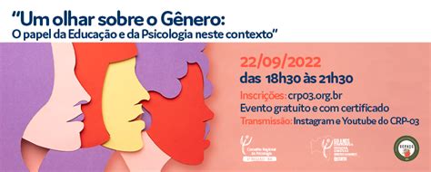 CRP Live discute o papel da Educação e da Psicologia no contexto de gênero