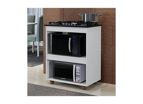 Balcão para Cooktop 4 Bocas 2 Nichos para Forno Turim Kaiki Móveis