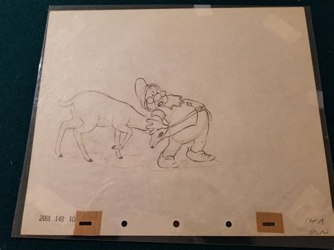 Original Walt Disney Production Drawing Featuring Doc 1937