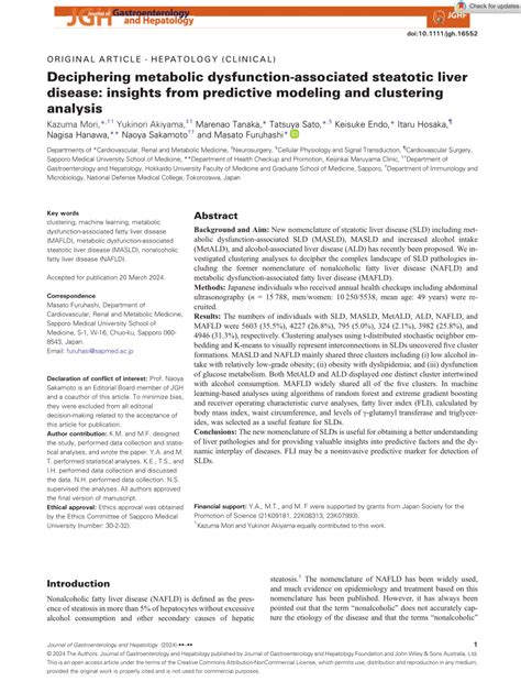 PDF Deciphering Metabolic Dysfunction Associated Steatotic Liver