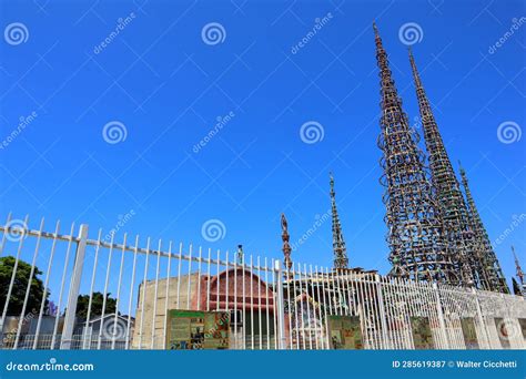 Los Angeles California Detail Of Watts Towers By Simon Rodia