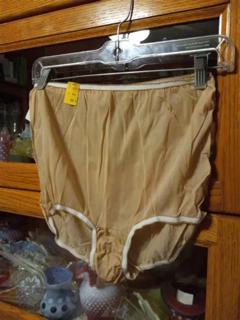Vintage Panties 12 20 1960 Double Lined Nylon Gusset Nos Panty Tan