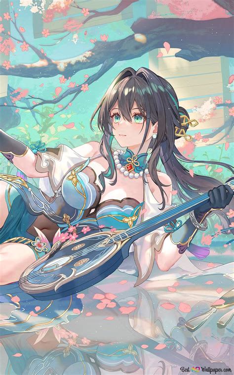 Beautiful Anime Girl Lying On River 2k Wallpaper Download
