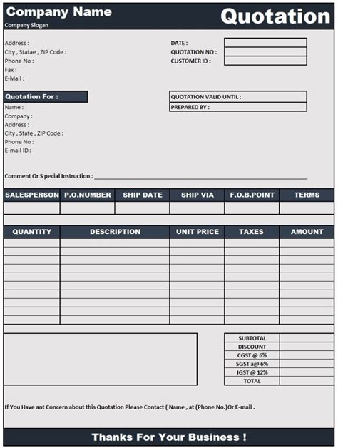 Download 60 Quotation Format Quotation Templates In Excel Xls