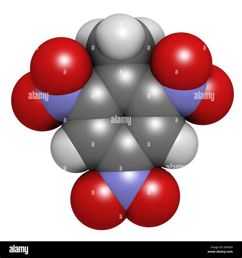 Trinitrotoluene Tnt High Explosive Molecule Atoms Are Represented As Spheres With