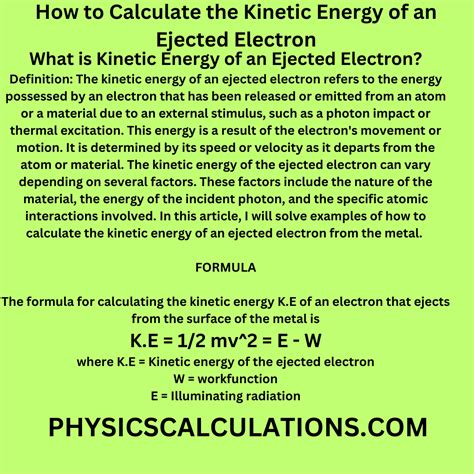 How To Calculate The Kinetic Energy Of An Ejected Electron
