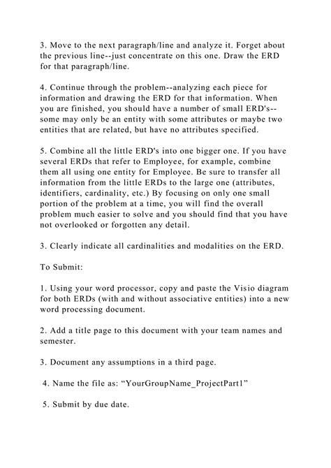 A Create The Erd Without Associative Entities 1 Using The Busi Docx