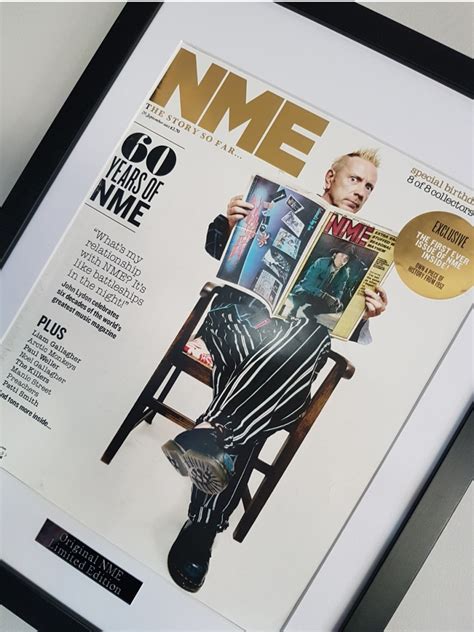 John Lydon The Sex Pistols Framed Original Nme 60 Year Tribute Front