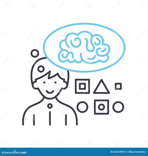 Logic Thinking Line Icon Outline Symbol Vector Illustration Concept Sign Stock Vector