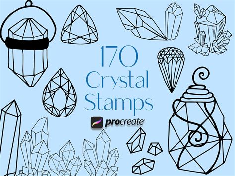 procreate crystal stamps procreate gemstone stamps witchcraft