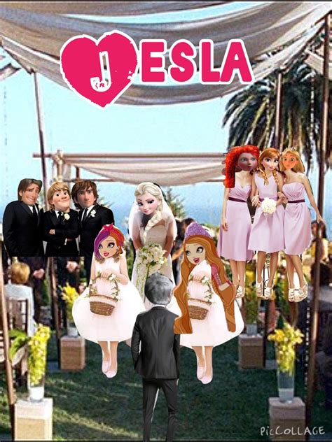 Jelsa Wedding Bride Elsa Groom Jack Frost Bridesmaids Merida