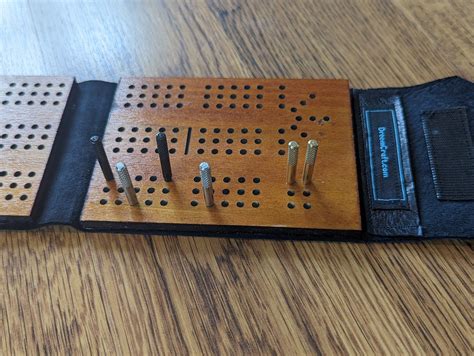 Travel Portable Cribbage Board Folding Leather Or Faux Leather