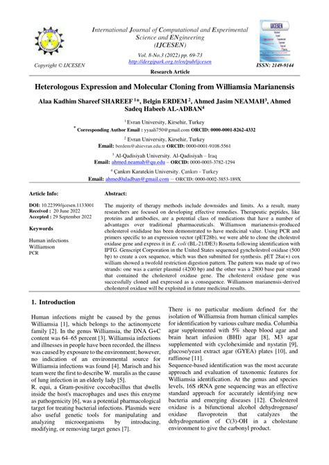 Pdf Heterologous Expression And Molecular Cloning From Williamsia