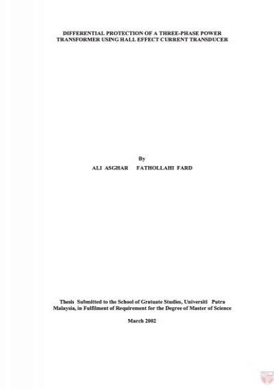 Differential Protection O