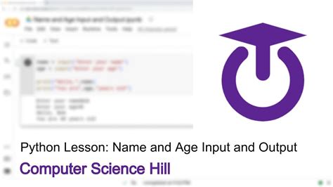 Python Programming Tutorial Name And Age Input And Output Youtube