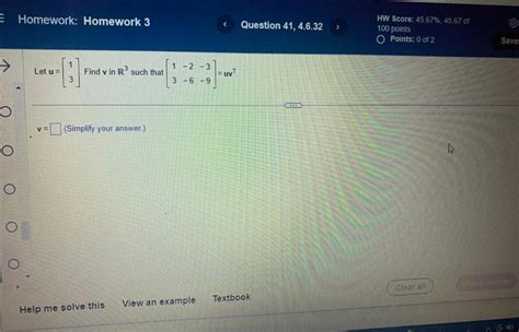 Solved Let U 13 Find V In R3 Such That 132639 Uv Chegg Com