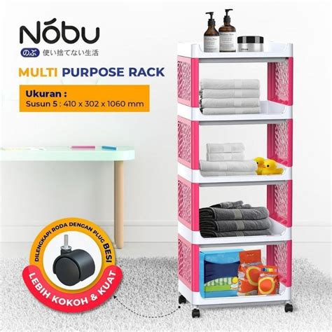 Jual Rak Apartemen RODA 5 Susun NOBU Rak Serbaguna Rak Yoyo Roda Rak