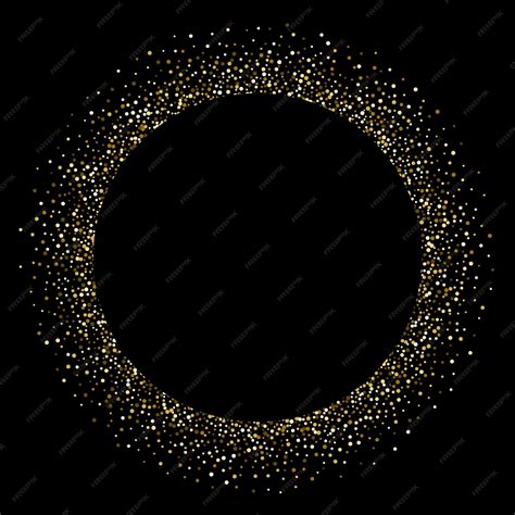 Premium Vector Golden Shiny Glitter Particles Frame Circle Vector