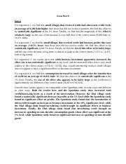 Econ Pset Docx Econ Pset Part For Regression We Find That Small Villages That Received