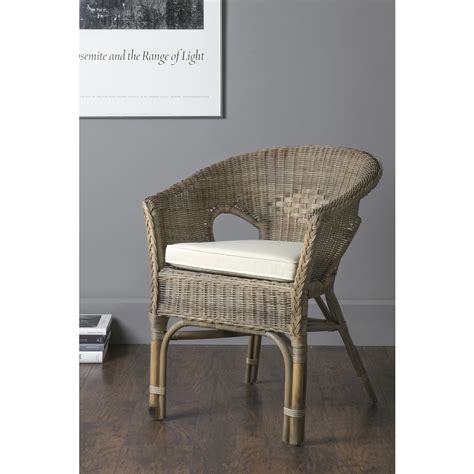 East At Main Curvilinear Rattan Cushioned Dining Chair 22x23x39