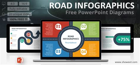 Road Infographics For PowerPoint Showeet Com