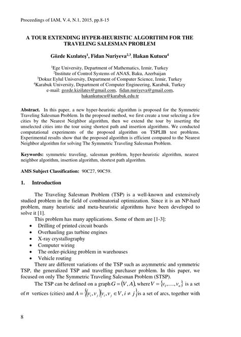 Pdf A Tour Extending Hyperheuristic Algorithm For The Traveling Salesman Problem