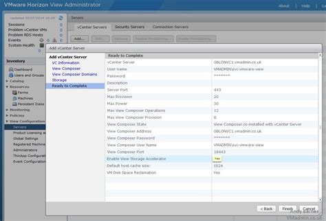 Horizon View 60 Part 3 Configuring Horizon View Administrator Events Db Vcenter And