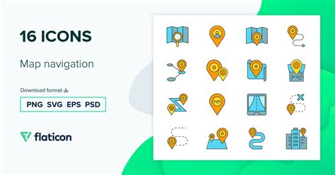 Pack De Iconos Map Navigation Color Lineal Color 16 Iconos Svg