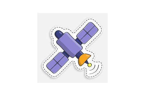 Cartoon Icon Of Doodle Satellite Fly And Graphic By Rnko · Creative Fabrica