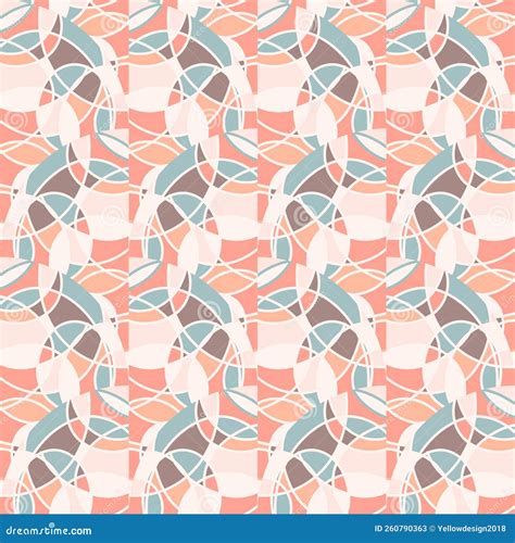 Vintage Abstract Line Endless Tile Ornament Hand Drawn Linear Mosaic Seamless Pattern Stock