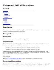 Understanding Bgp Med Attribute Scenarios Configurations Course Hero