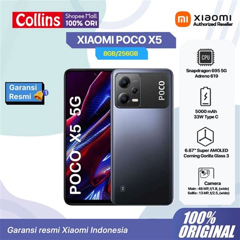 Jual XIAOMI POCO X5 RAM 8GB 256GB BLACK GARANSI RESMI 1 TAHUN Shopee Indonesia
