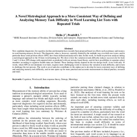 A Novel Metrological Approach To A More Consistent Way Of Defining And