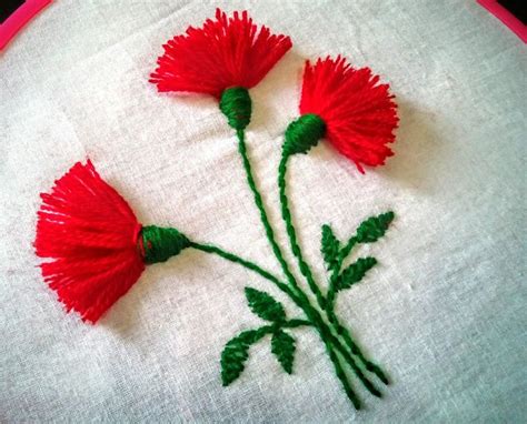 Hand Embroidery Tassel Flower Stitch Simple Embroidery Brazilian