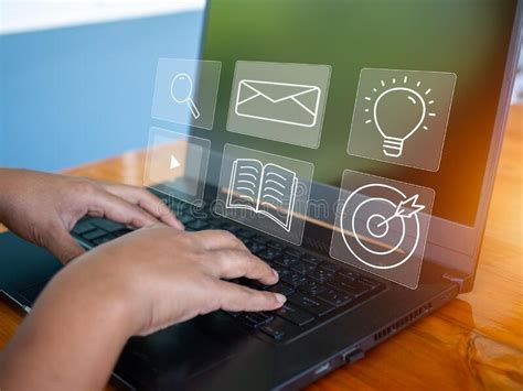 Human Hand Working On Computer Business Concept And Communication Technology Stock Image