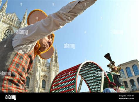 Circus Performer Dressed In A Hamster Mouse Carnival Mask In A Hat
